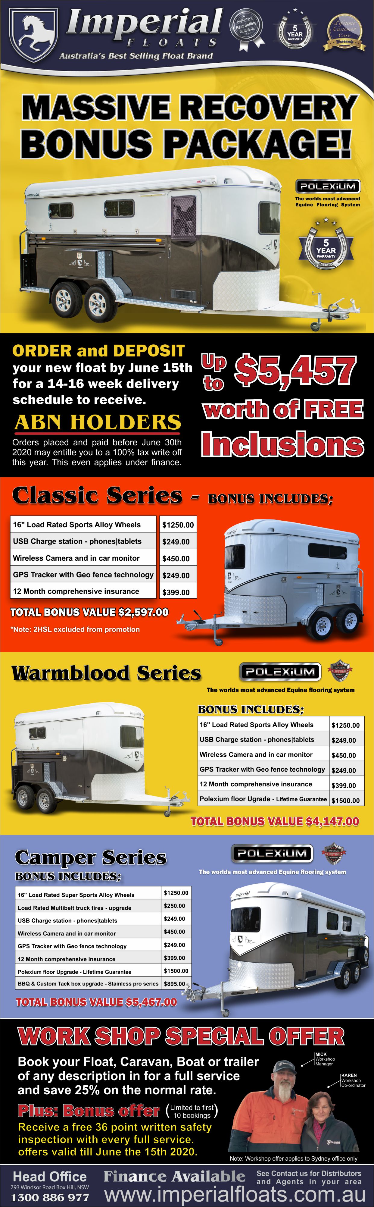 Current Promotions | Imperial Horse Floats