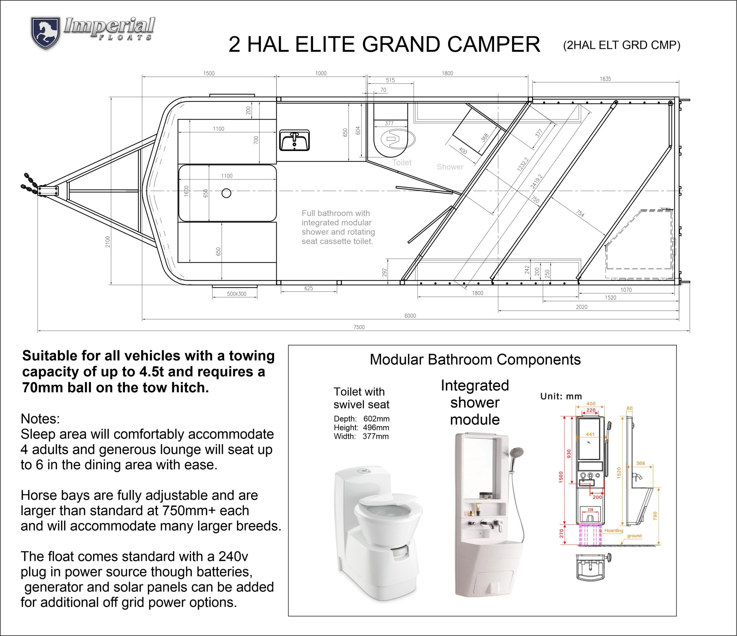 2HAL DELUXE ELITE CAMPER - Imperial Horse Floats